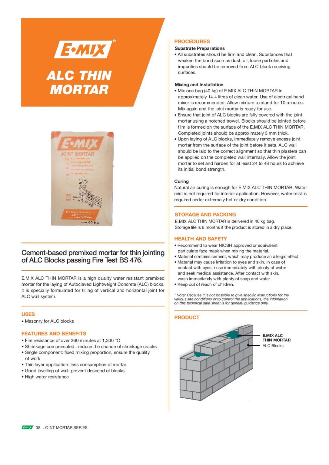 Emix ALC Thin Mortar 40KG – A.S. CHIN HIN