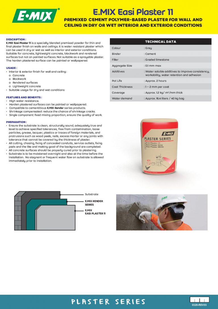 Emix Easi Plaster 11 40KG – A.S. CHIN HIN