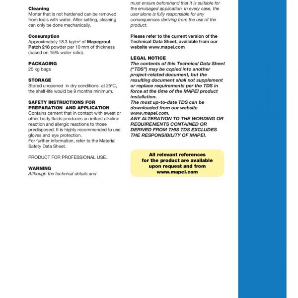 Mapei Mapegrount Patch 218 25KG – A.S. CHIN HIN