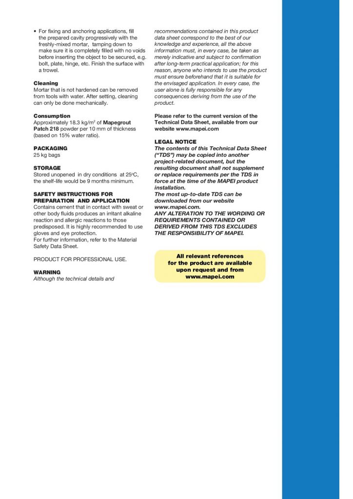 Mapei Mapegrount Patch 218 25KG – A.S. CHIN HIN